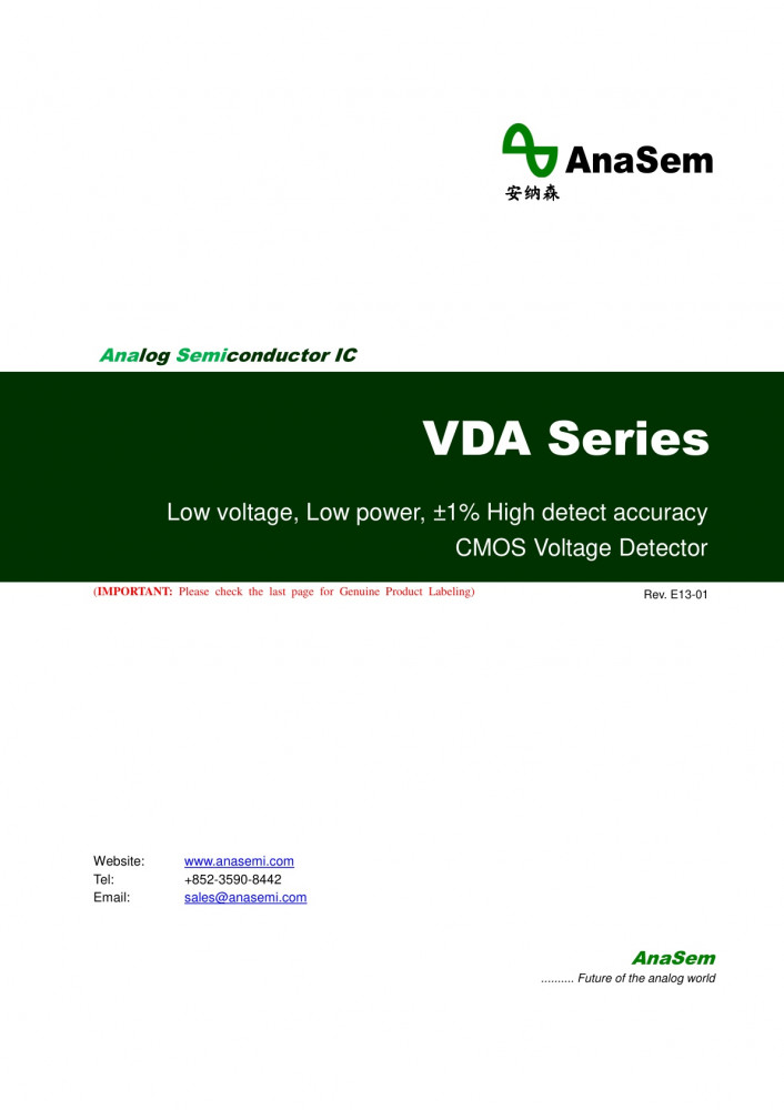 AnaSem VDA Series datasheet page 1