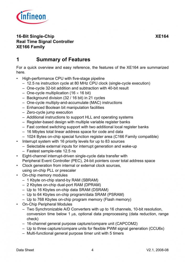 XE164 datasheet page 6