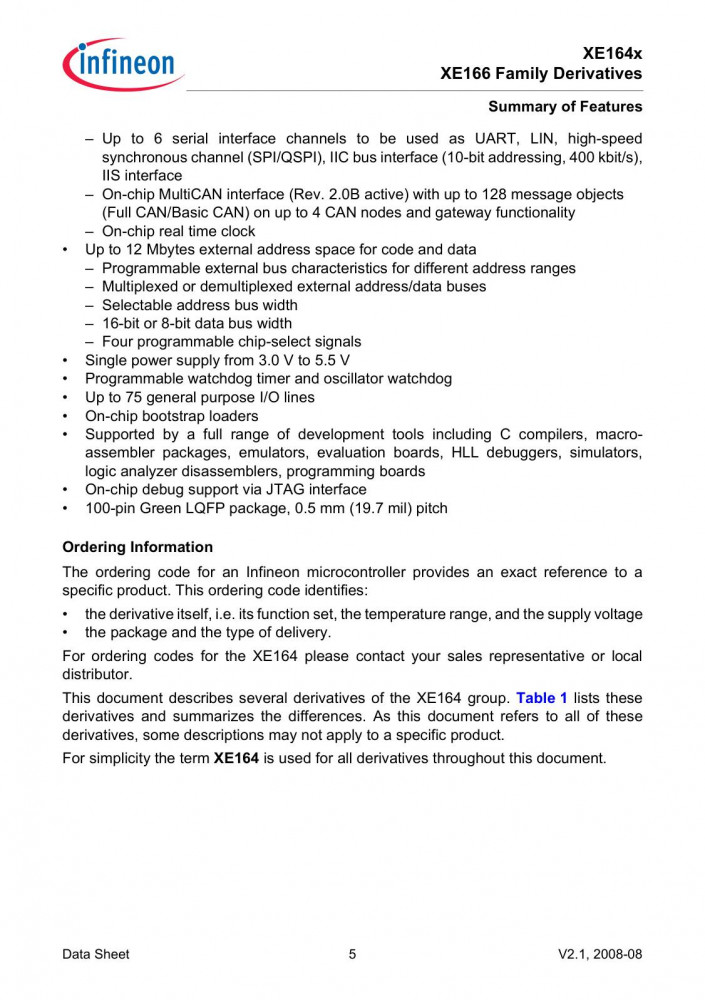 XE164 datasheet page 7