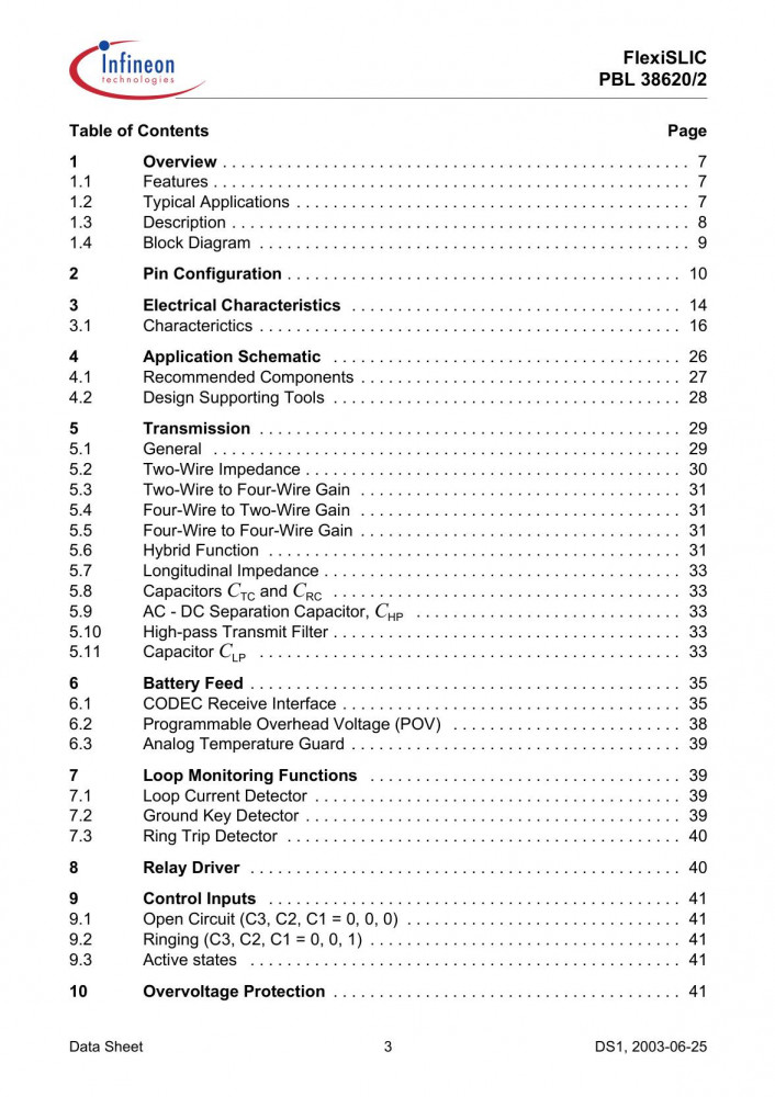 PBL38620/2 datasheet page 3