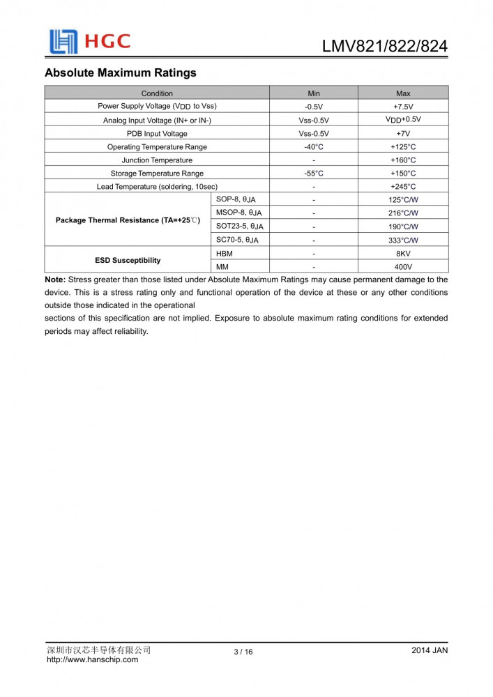 LMV822DGKRG datasheet page 3