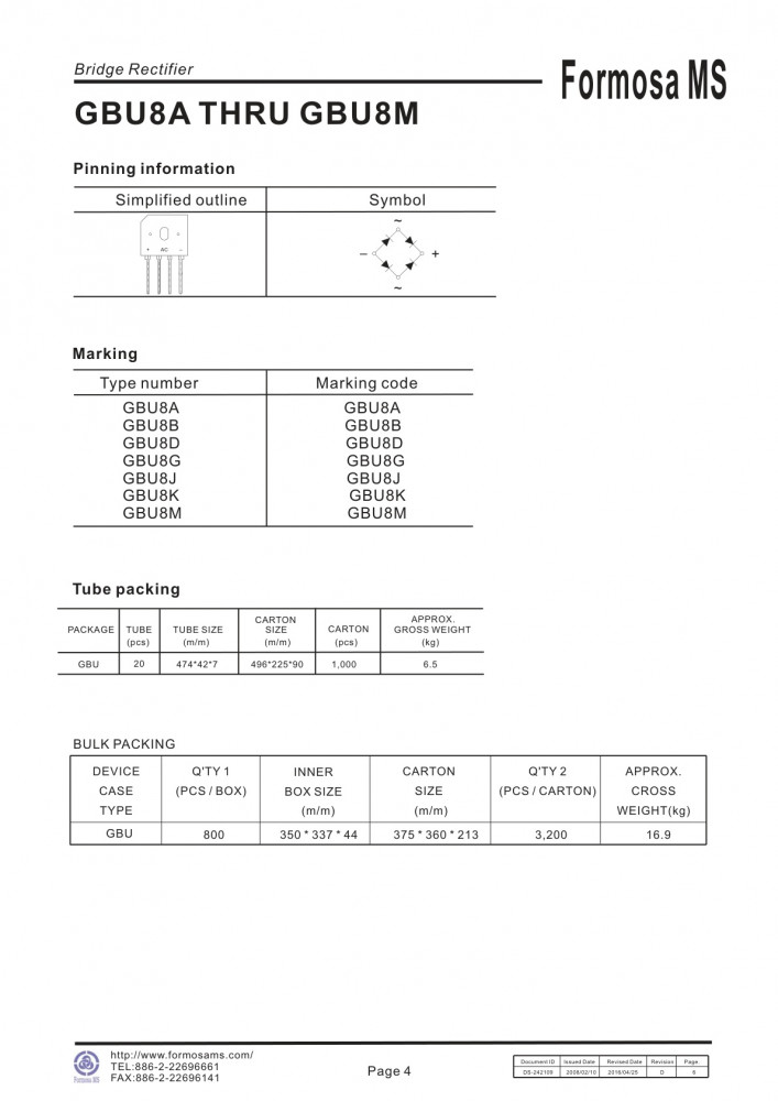 GBU8M datasheet page 4