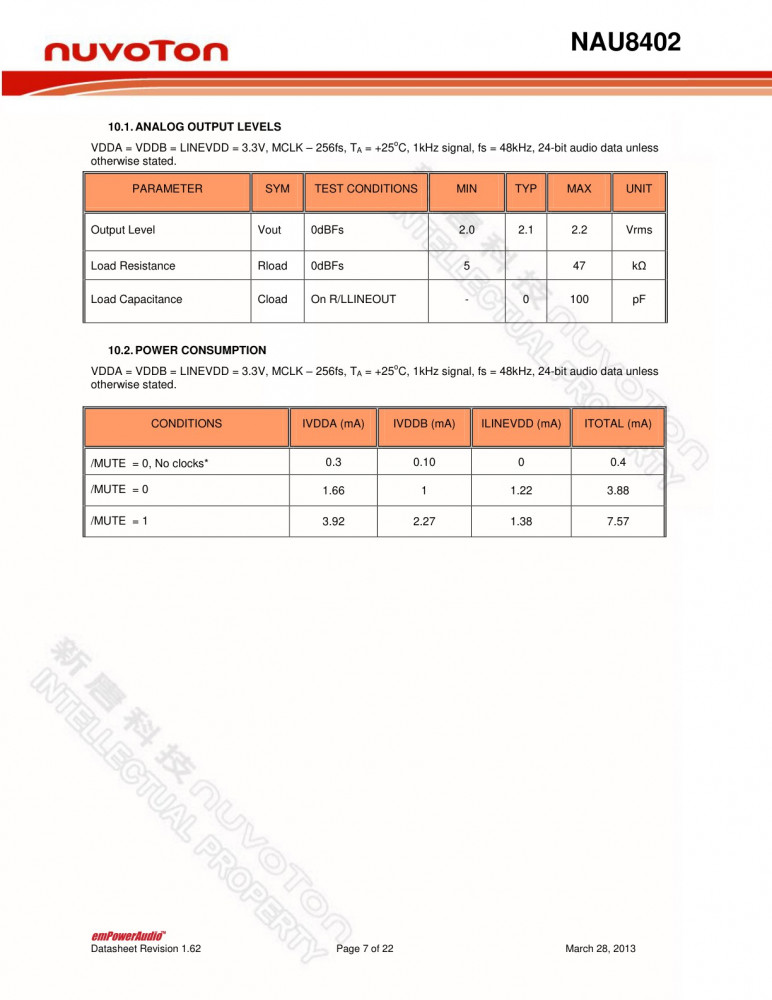 NAU8402WG datasheet page 7