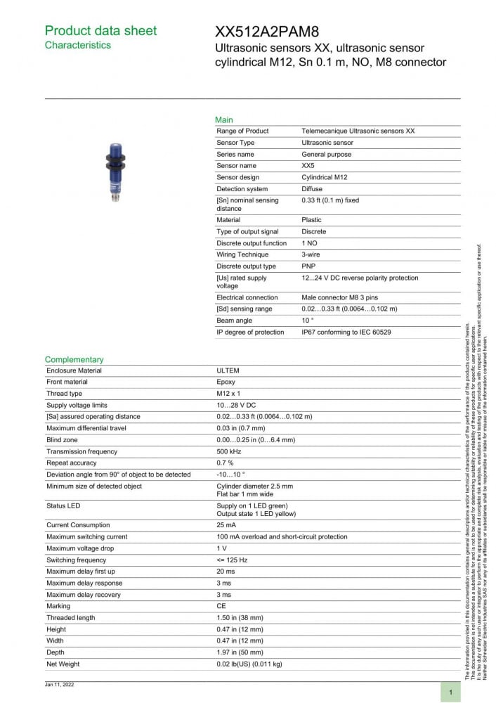 XX512A2PAM8 technical document page 1