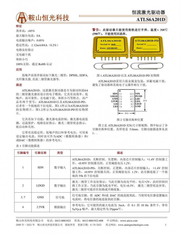 ATLS6A201D datasheet page 1