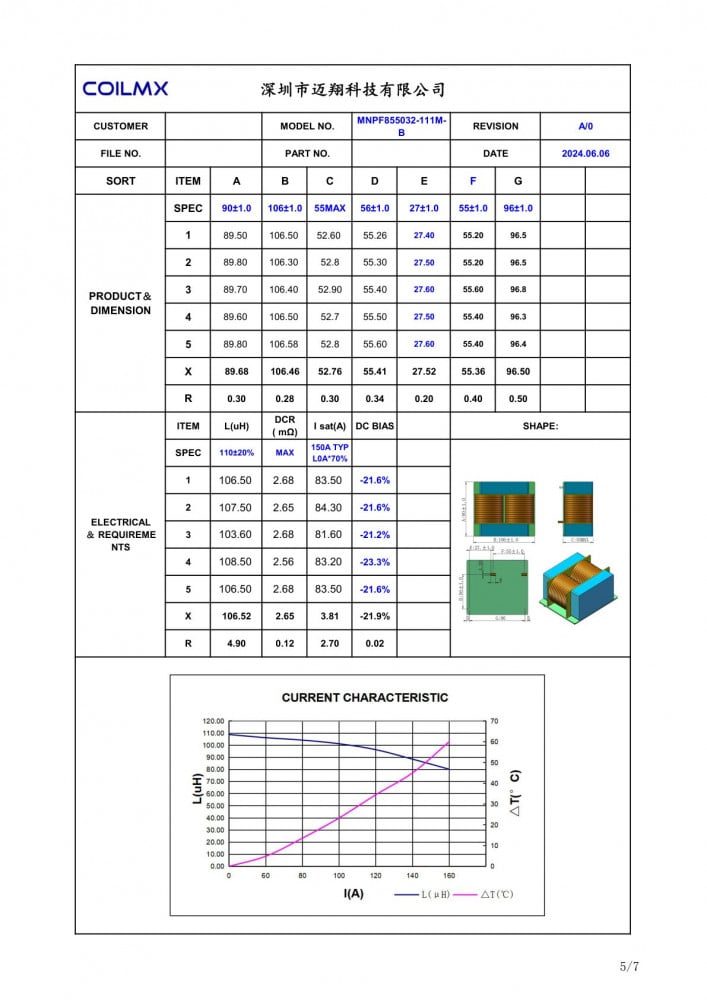 MNPF855032-111M datasheet page 5