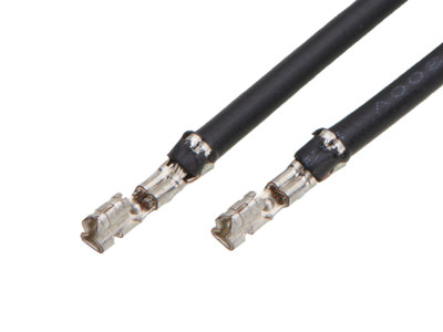 Pre-Crimped Lead Mini-SPOX Female-to-Pigtail, Tin (Sn) Plating, 150.00mm  Length, 22 AWG, Black