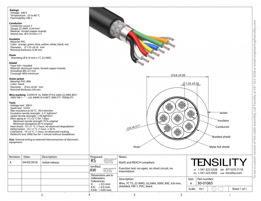 Tensility 30-01065 product drawing preview