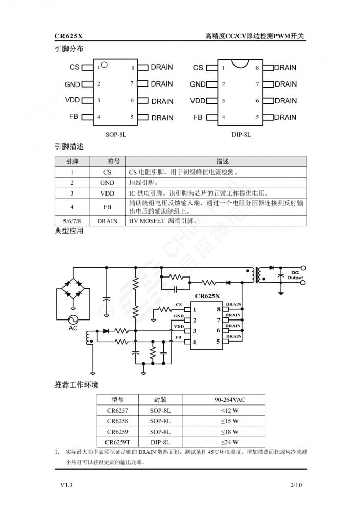 CR6259 datasheet page 2
