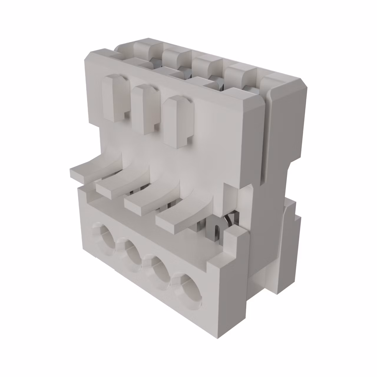 Appli-Mate RAST 2.5 IDT Connector, 2.50mm Pitch, Direct/Indirect, Female, Beaded Terminal, 4 Circuits, Position Keys A and E Removed, Slotted Endwalls for sale