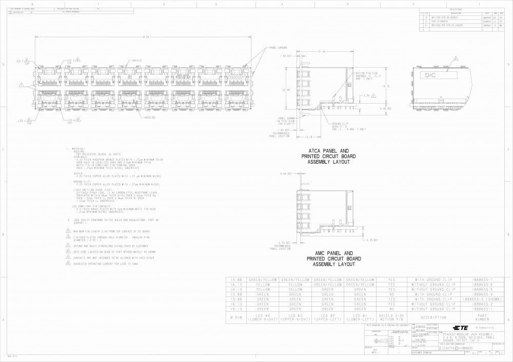 TE Connectivity 1888655 customer drawing page 1