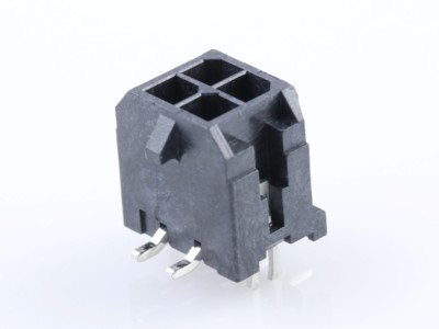 Micro-Fit 3.0 Vertical Header, 3.00mm Pitch, Dual Row, 12 Circuits, with PCB Press-fit Metal Retention Clip, 0.76µm Gold Plating, Glow-Wire Capable, Black