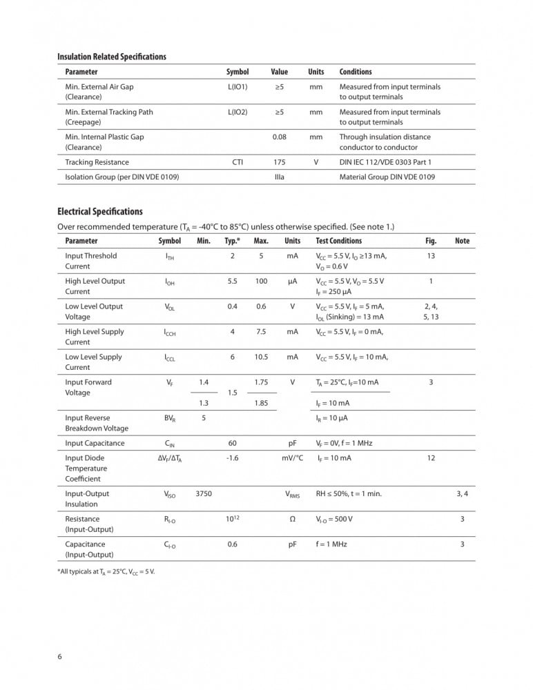 HCPL-M611-500E datasheet page 6