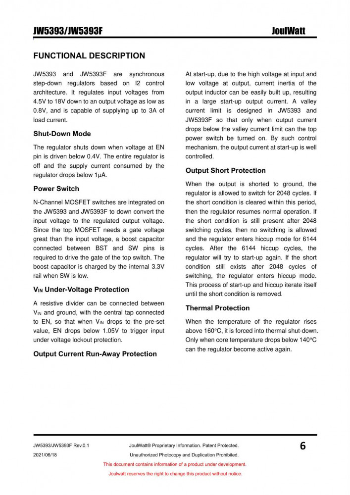 JW5393F datasheet page 6