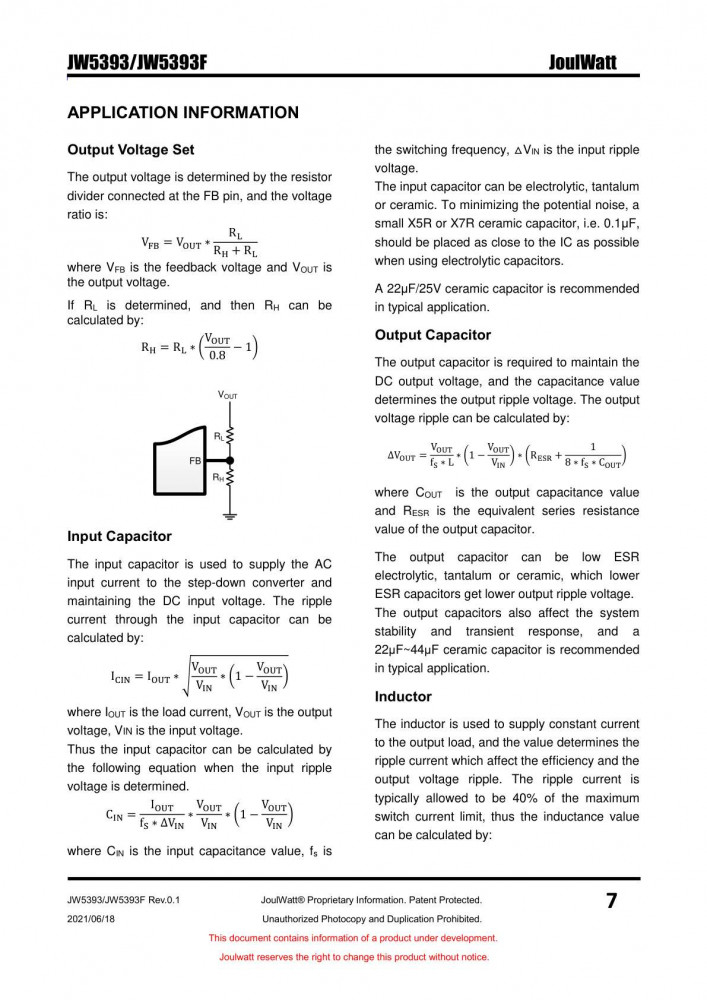 JW5393F datasheet page 7