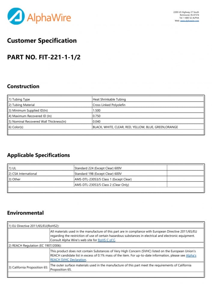 F22111/2 CL105 technical document page 1