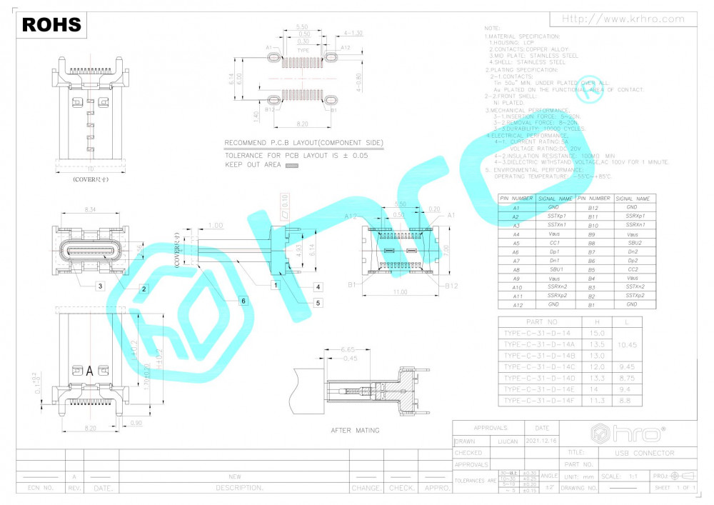 HRO TYPE-C-31-D-14E technical drawing preview