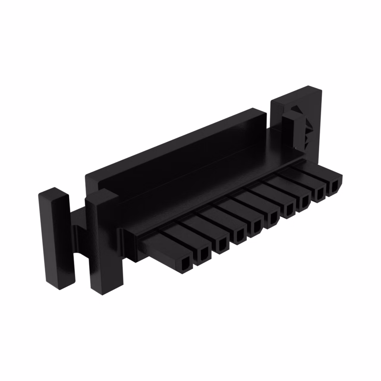 Micro-Fit BMI Header, Surface Mount, Single Row, Right-Angle, with Solder Tab, 0.38µm Gold (Au) Selective Plating, 10 Circuits, Tape and Reel