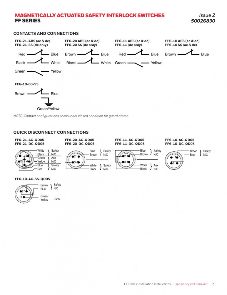 Honeywell FF6 installation instructions page 7