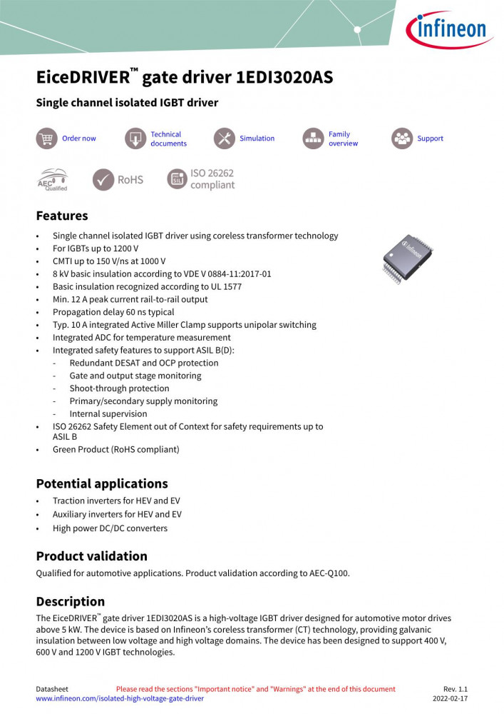 1EDI3020AS datasheet page 1