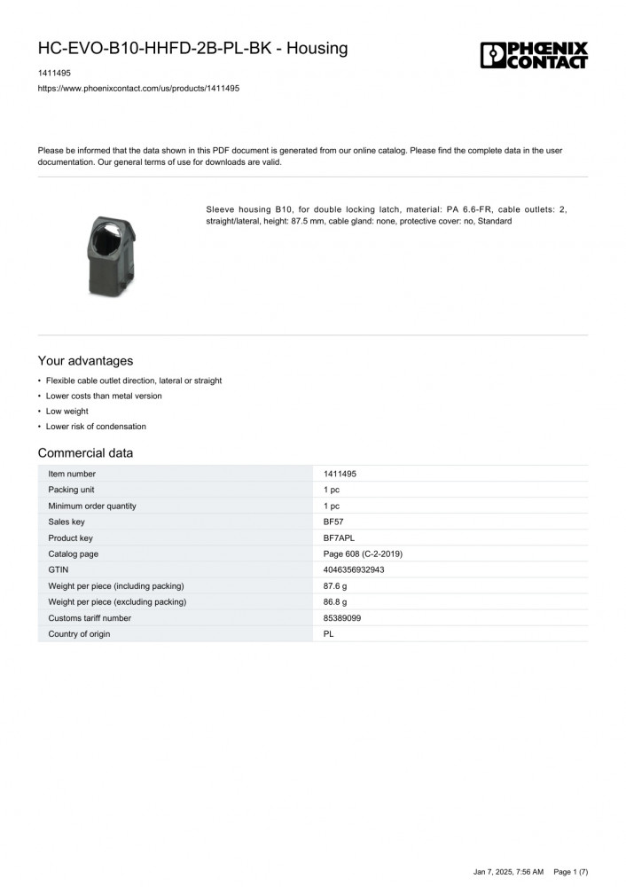 Phoenix Contact 1411495 technical document page 1