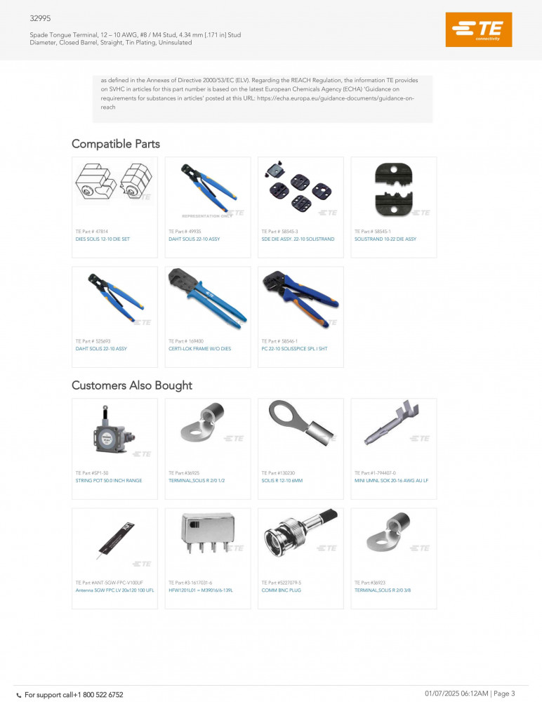 TE Connectivity 32995 technical document page 3