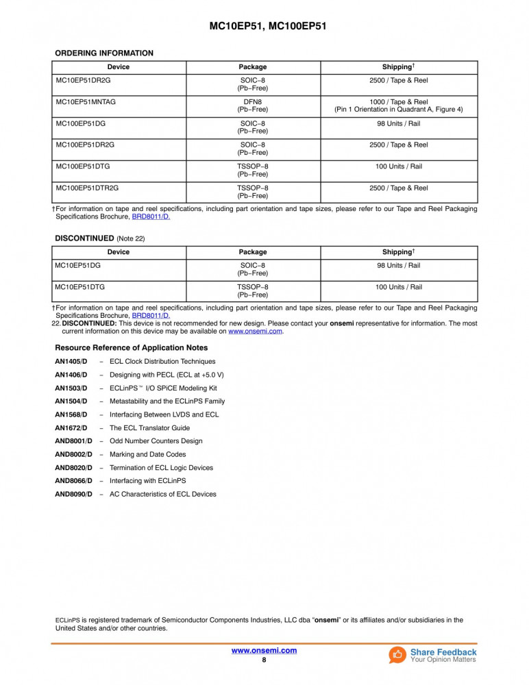 MC10EP51 datasheet page 8