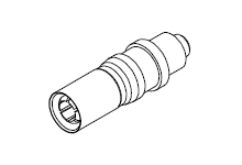 DIN 1.0/2.3 (41626), Jack, Right-Angle, PCB Receptacle, Through Hole, Brass Body, Gold (Au) Plated, With Snap Ring, Tray, 50 Ohms