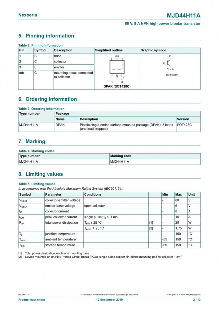 MJD44H11AJ datasheet page 2