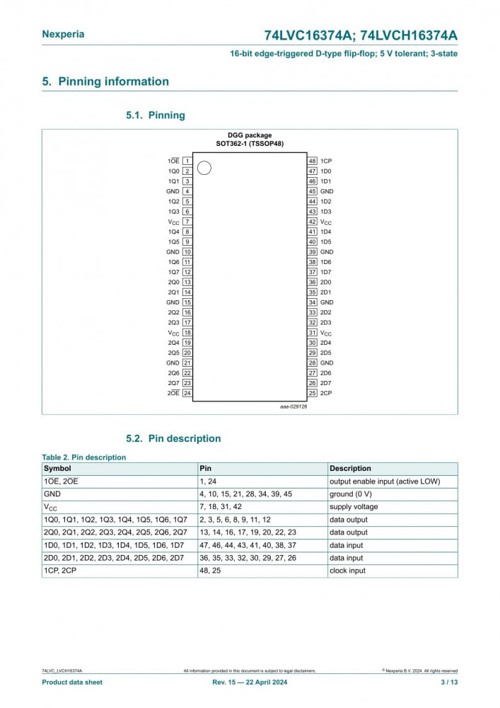 Nexperia datasheet page 3