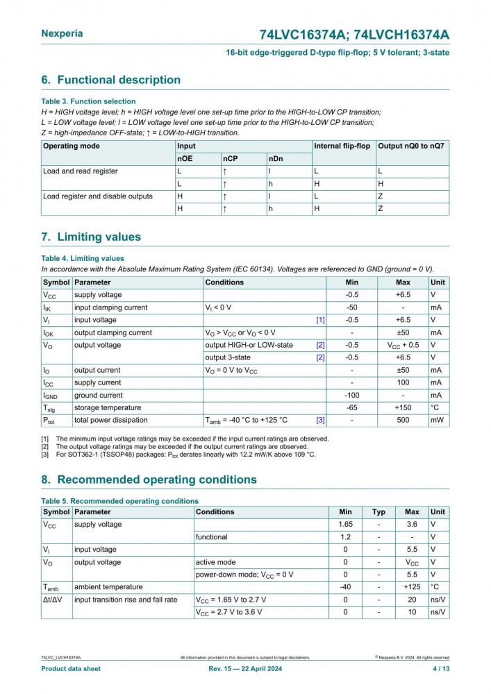 Nexperia datasheet page 4