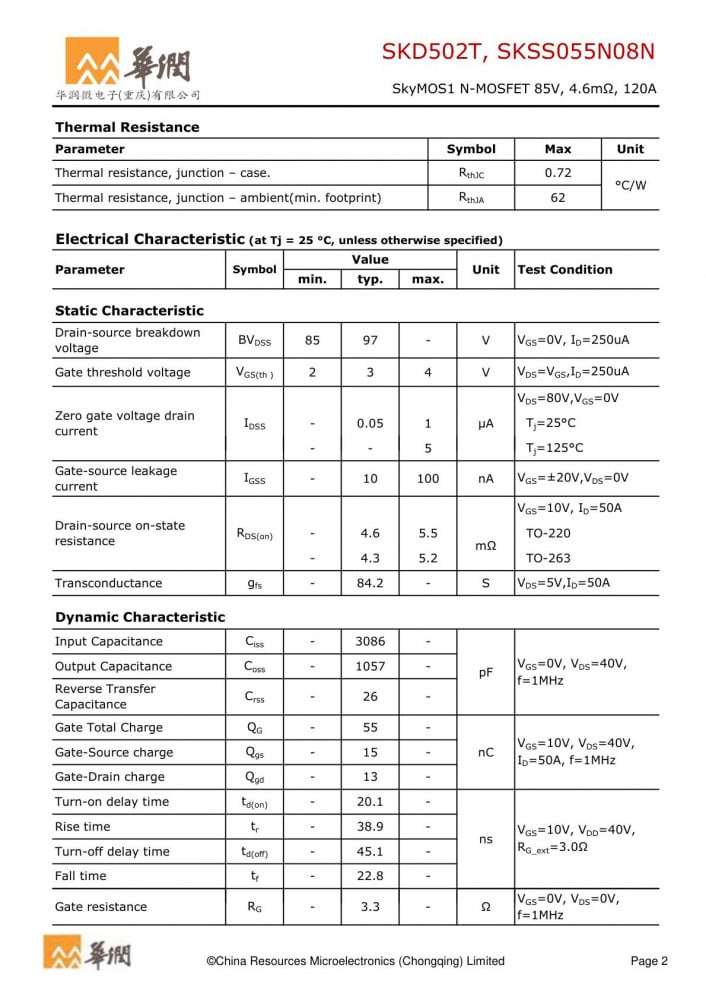 SKD502T datasheet page 2