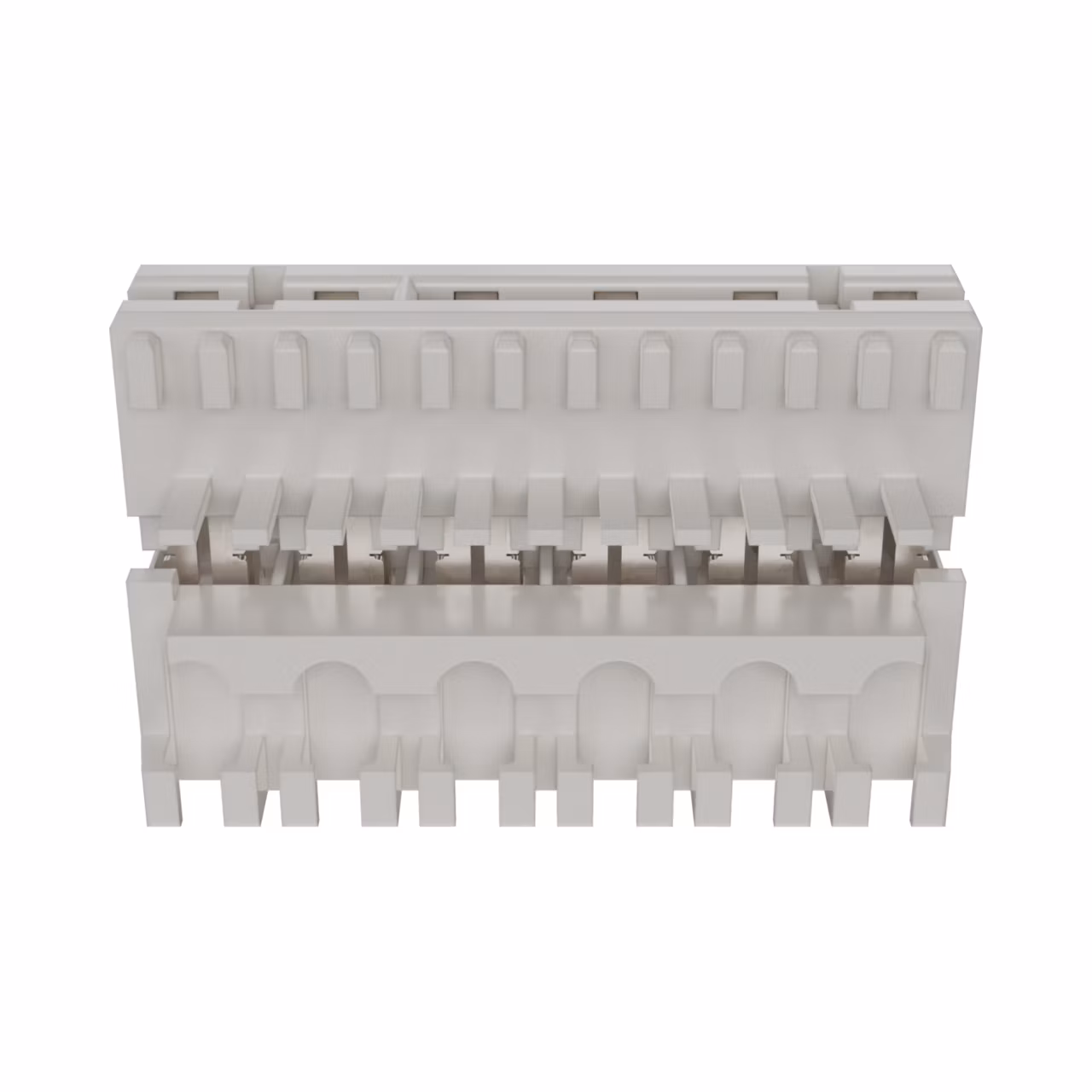 Appli-Mate RAST Power IDT Housing, 5.00mm Pitch, Direct/Indirect, Female, 6 Circuits, Fully Coded, Latches Between Circuits 1 and 2 and 5 and 6, Polarizing Rib Between Circuits 2 and 3, Open End Walls for sale
