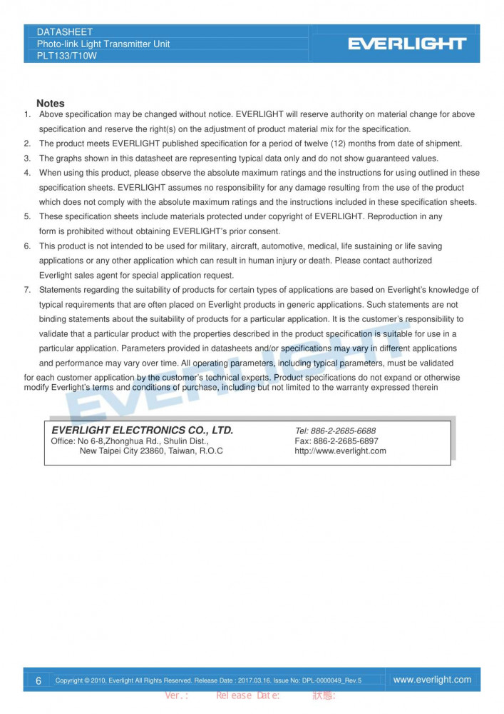 PLT133/T10W document page 6