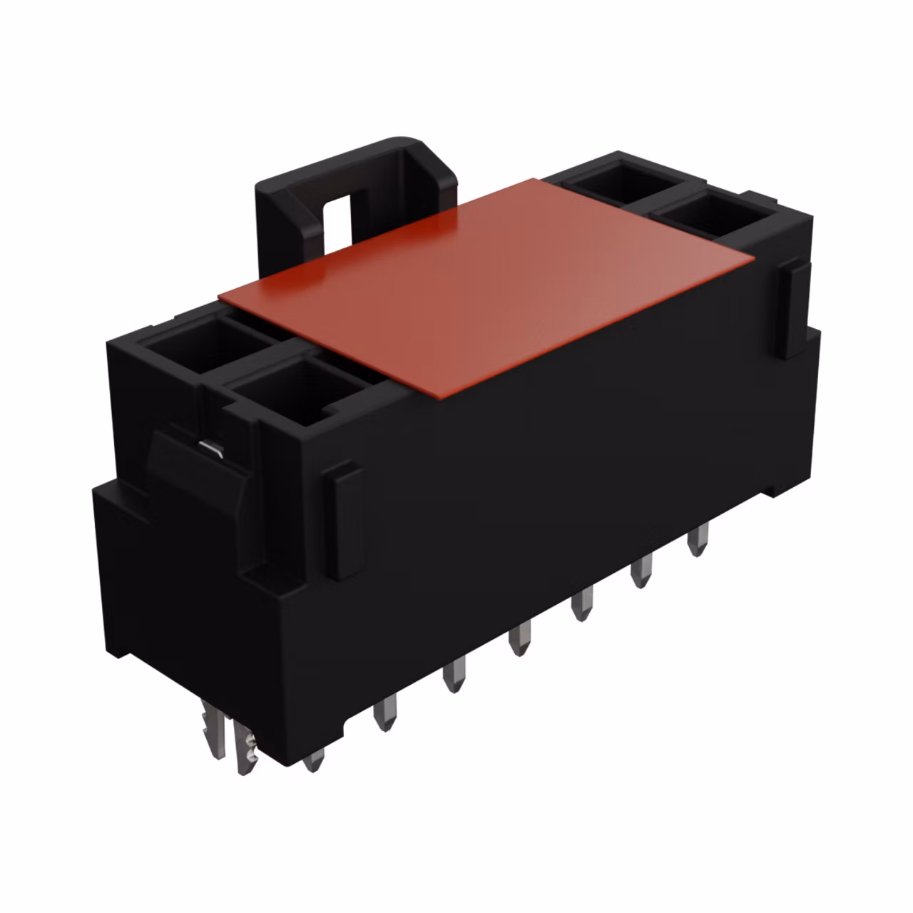 Ultra-Fit Vertical Header, 3.50mm Pitch, Dual Row, 14 Circuits, with Solder Clips, Tin (Sn) Plating, Black, Glow-Wire Capable, Tray