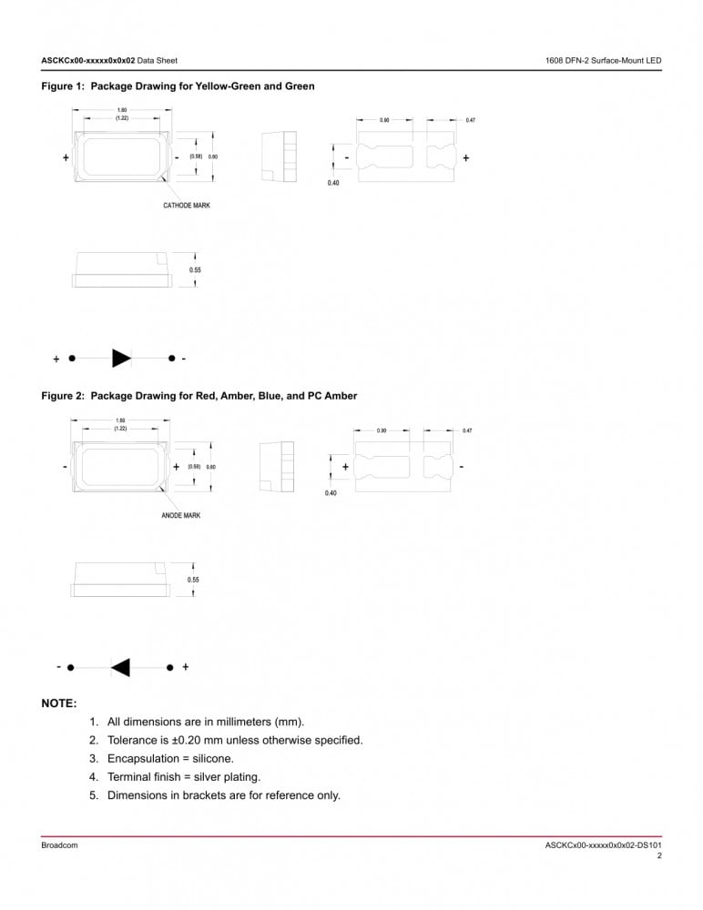 Broadcom ASCKC series datasheet page 2