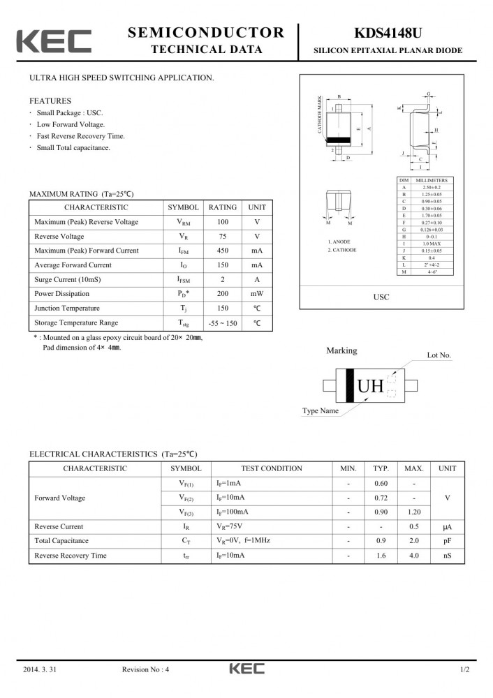 KDS4148U-RTK/P datasheet page 1