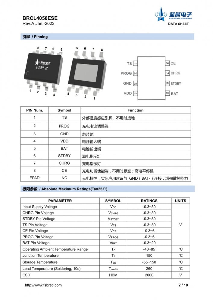 BRCL4058ESE datasheet page 2