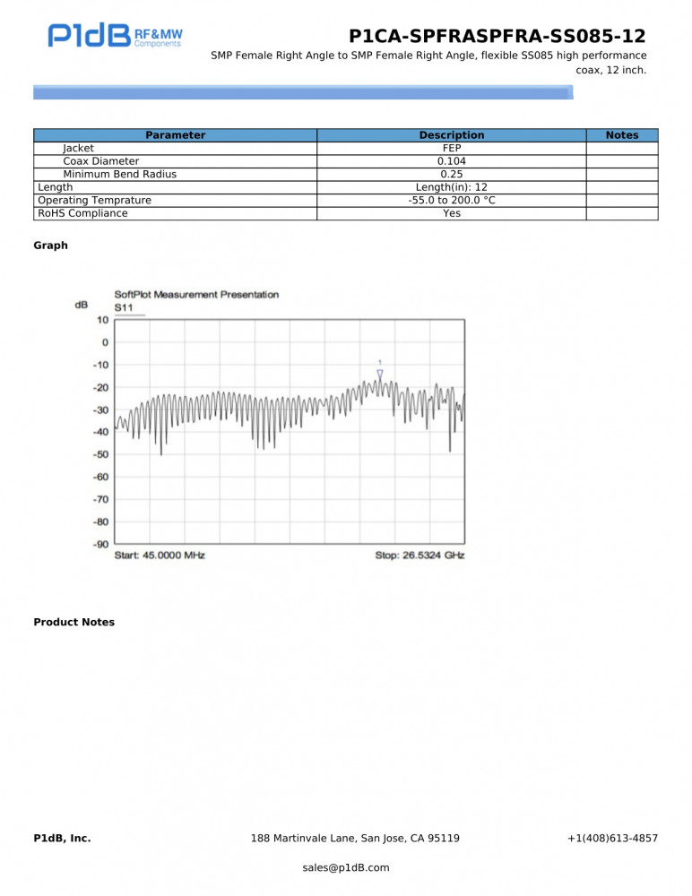 P1CA-SPFRASPFRA-SS085-12 technical document page 2