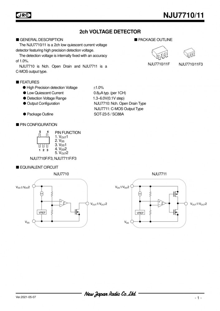 NJU7711 datasheet page 1