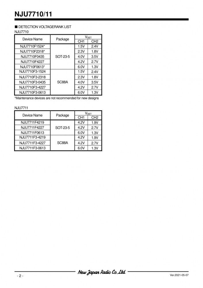 NJU7711 datasheet page 2