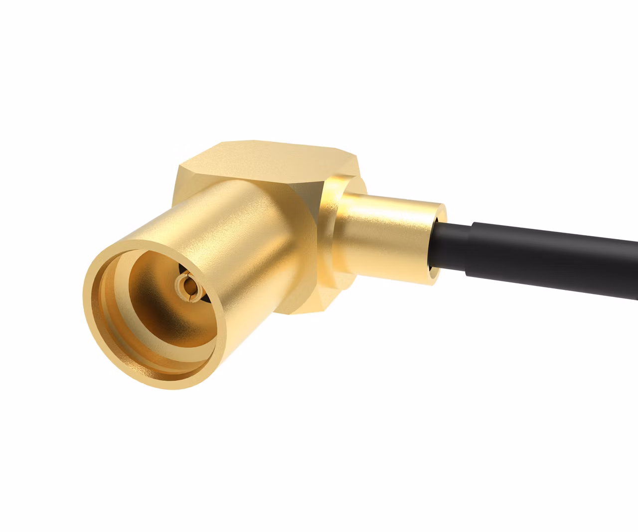 SMA Jack, Straight, Bulkhead, Solder Cup Contact, Nut and Lockwasher Included, Brass Body, Gold, (Au) Plated, One Piece Per Bag, 50 Ohms