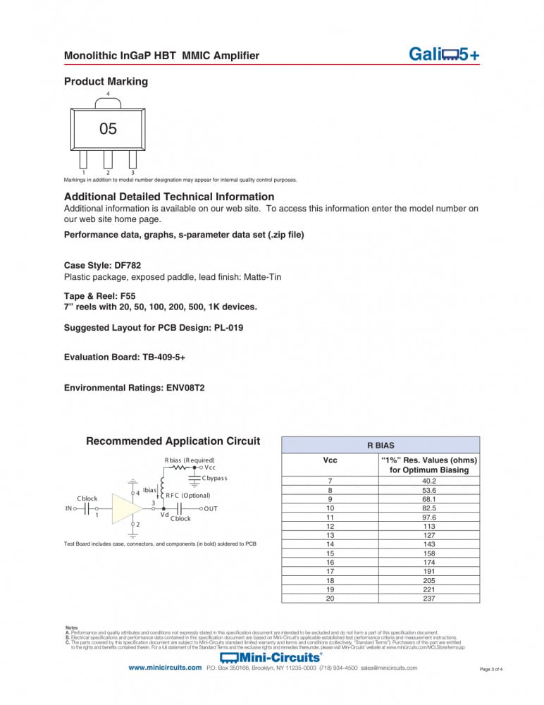 GALI-5+ datasheet page 3