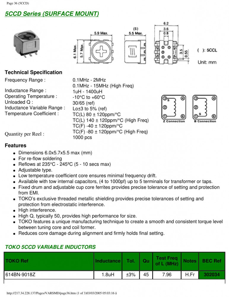 5CCD series technical document image 1