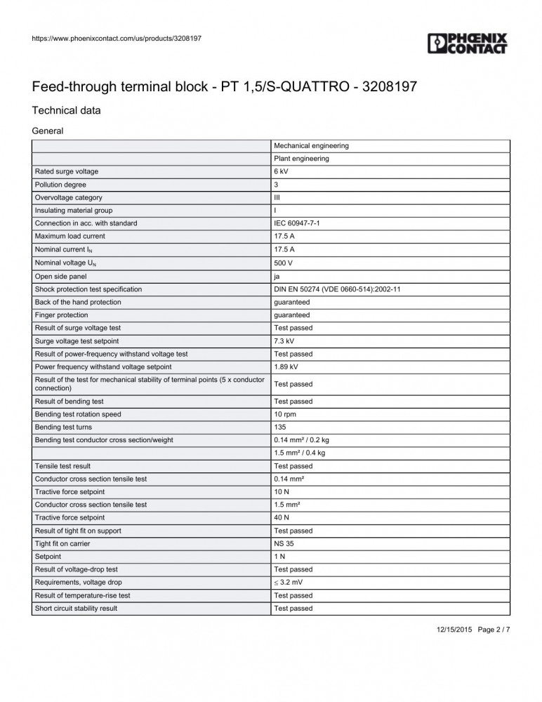 Phoenix Contact 3208197 technical document page 2