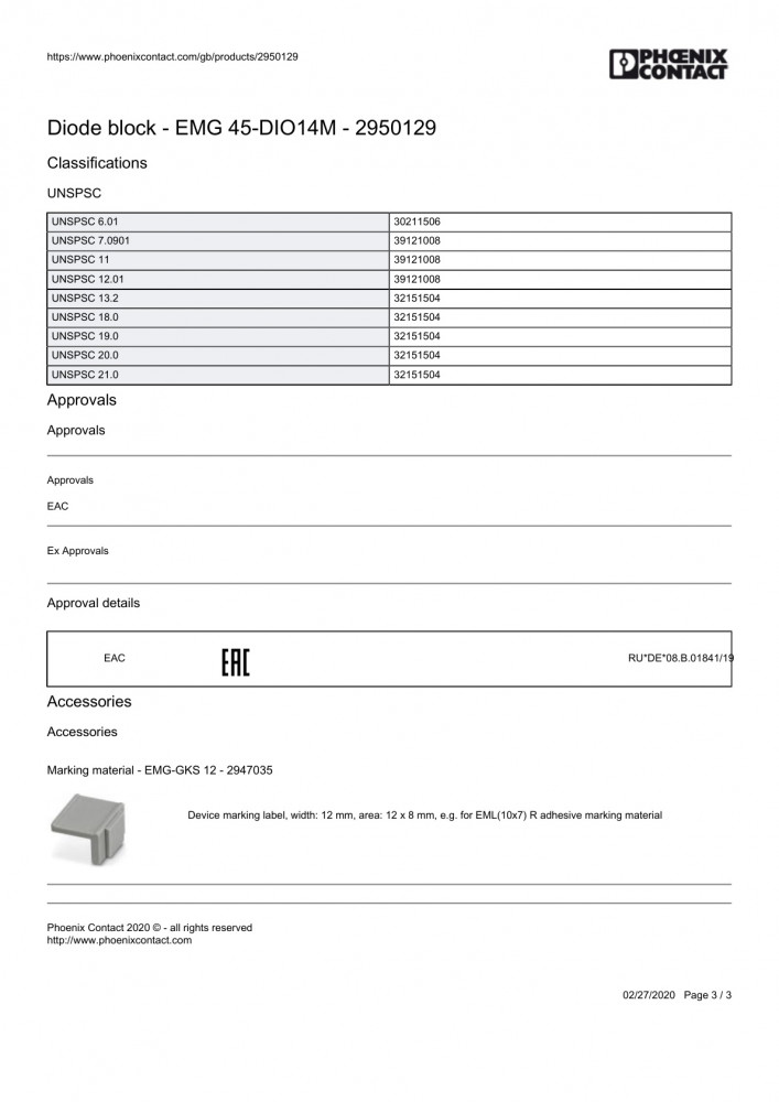 Phoenix Contact 2950129 technical document page 3