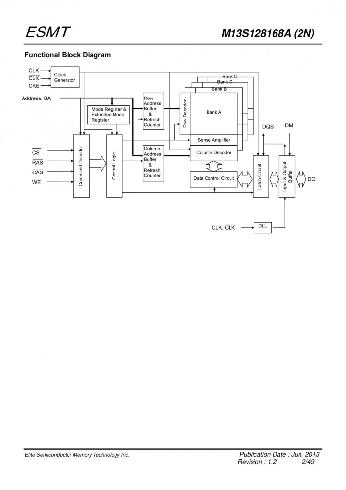 M13S128168A-5TG2N datasheet page 2