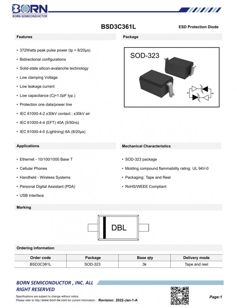 BSD3C361L datasheet page 1