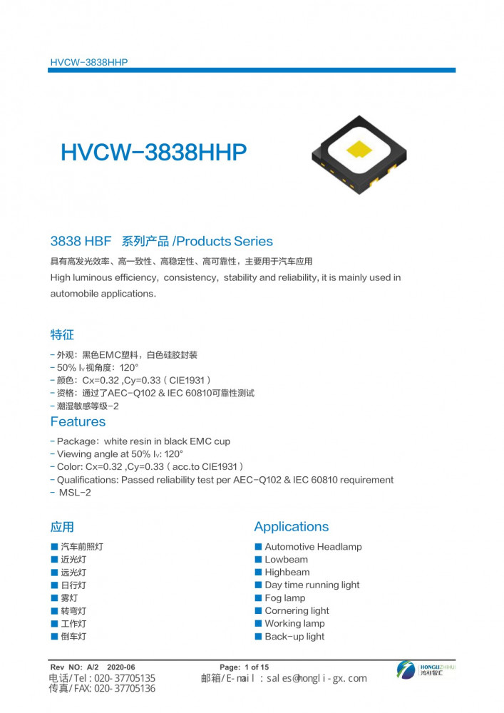 HVCW-3838HHP datasheet page 1