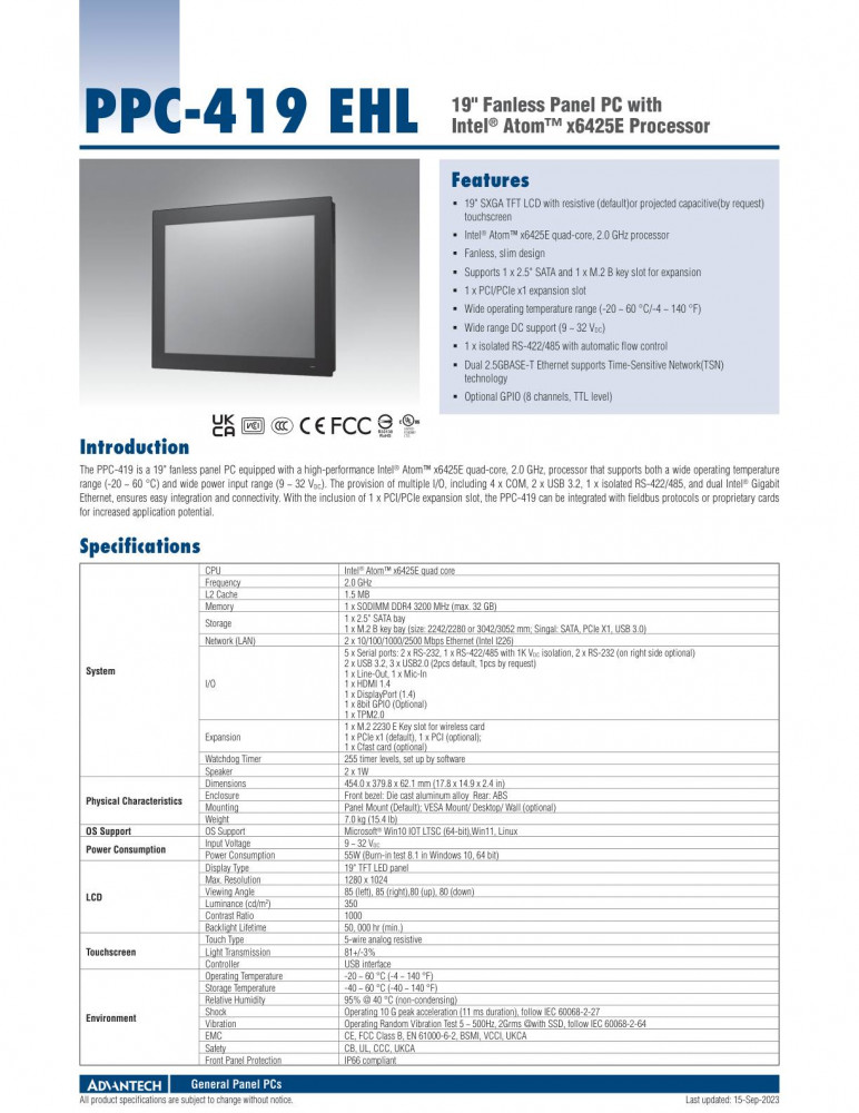 PPC-419 EHL technical document page 1